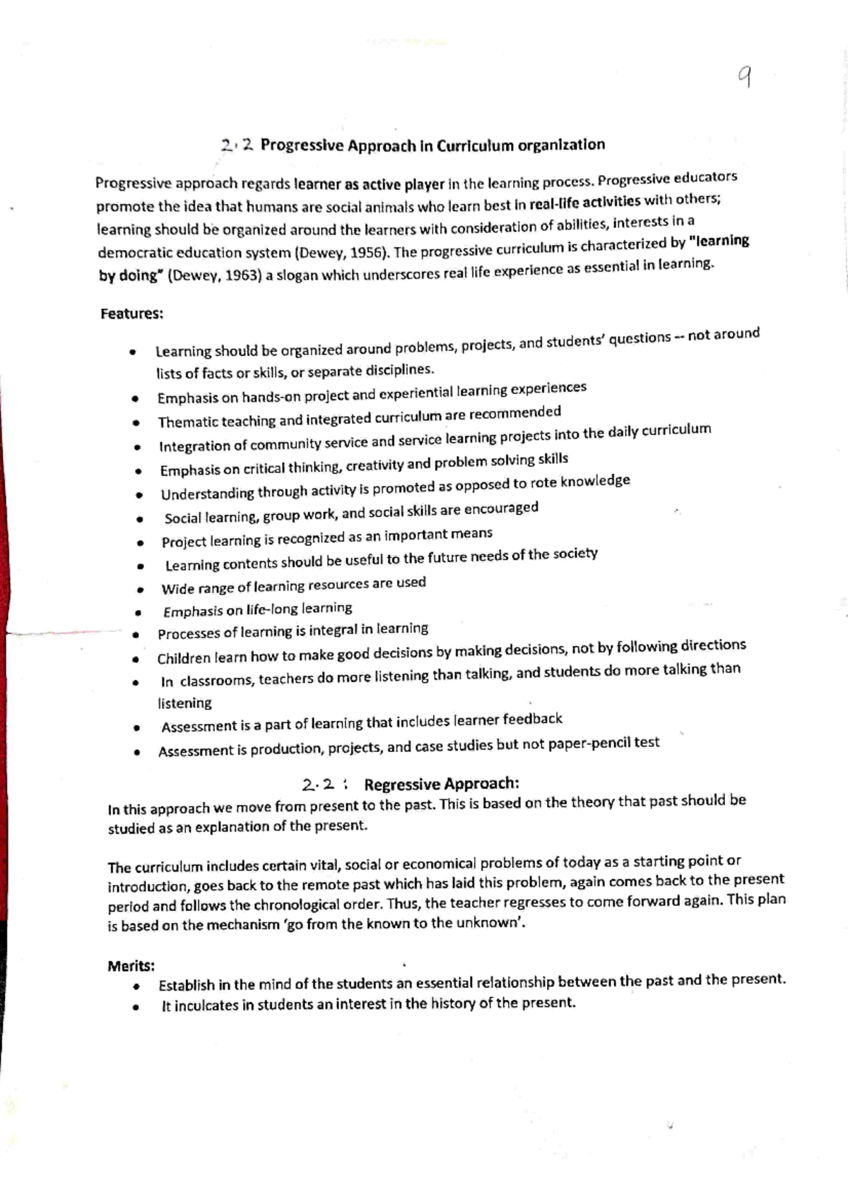 Progressive regressive and interdisciplinary approach - B.Ed. notes ...