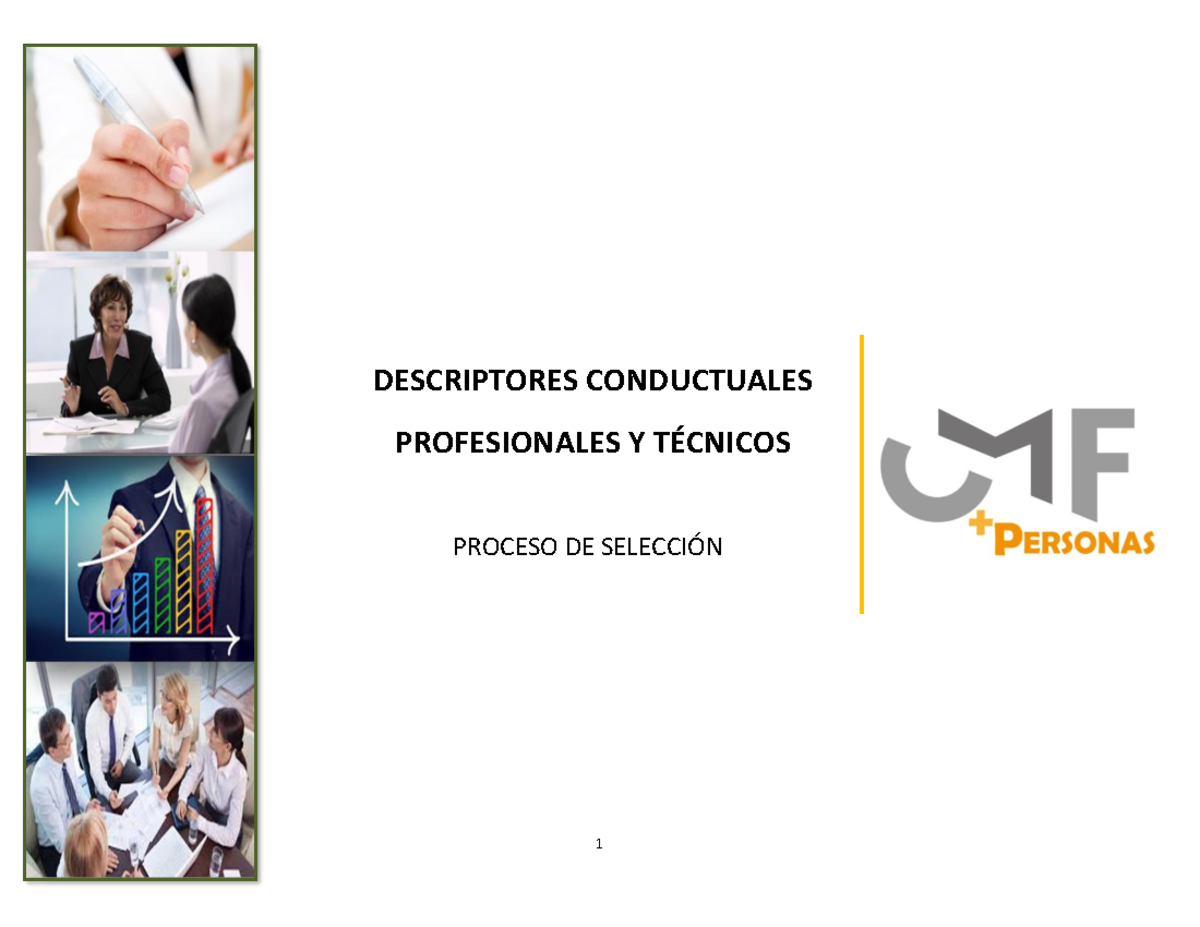 Descriptor Conductuales Profesionales Y Técnicos - DESCRIPTORES ...