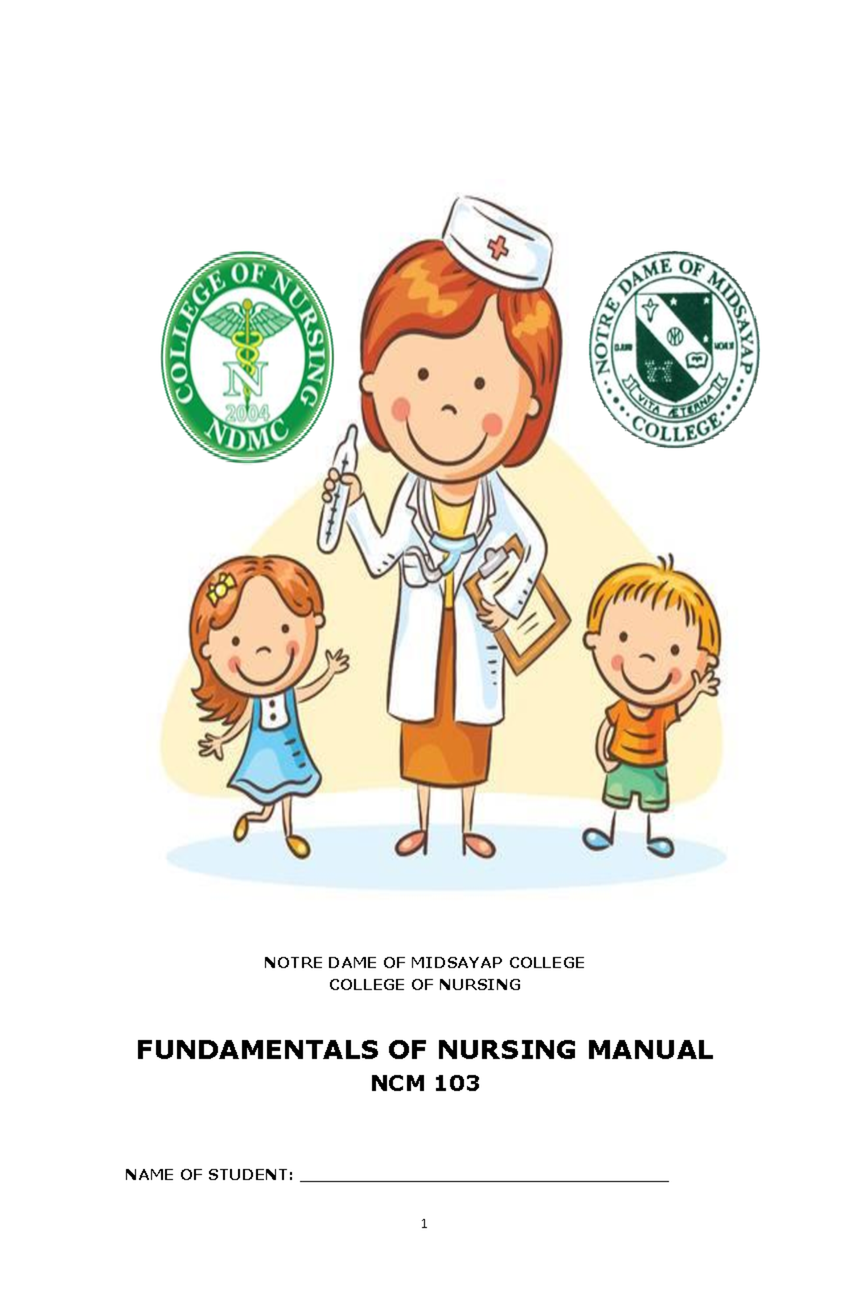 NCM 103 Manual Procedures edited - NOTRE DAME OF MIDSAYAP COLLEGE ...