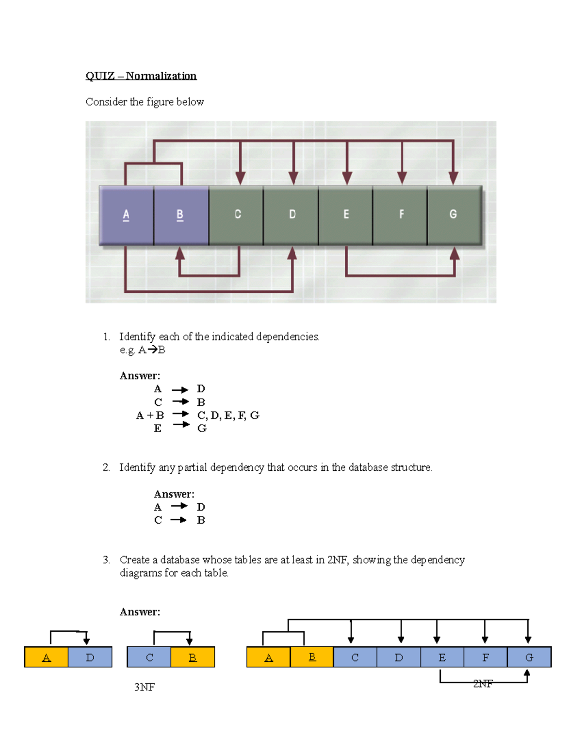 Chapter 5 quiz - fghfgh - QUIZ – Normalization Consider the figure ...