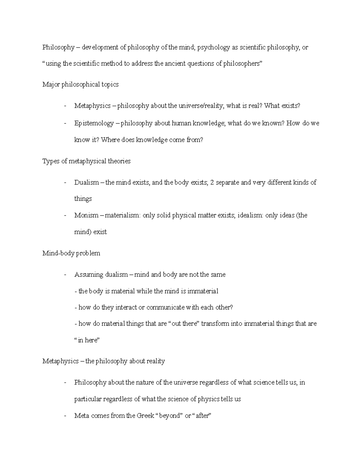 Chapter 1 - Dr. McConnell - Philosophy – development of philosophy of ...