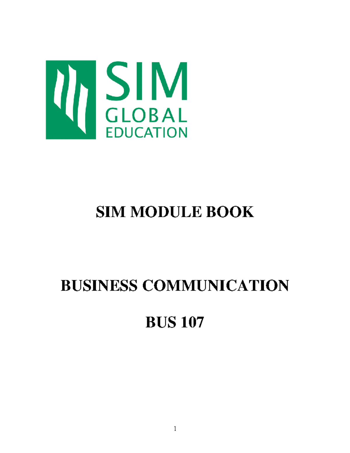 DMS BUS 107 Module BOOK 2016 - SIM MODULE BOOK BUSINESS COMMUNICATION ...