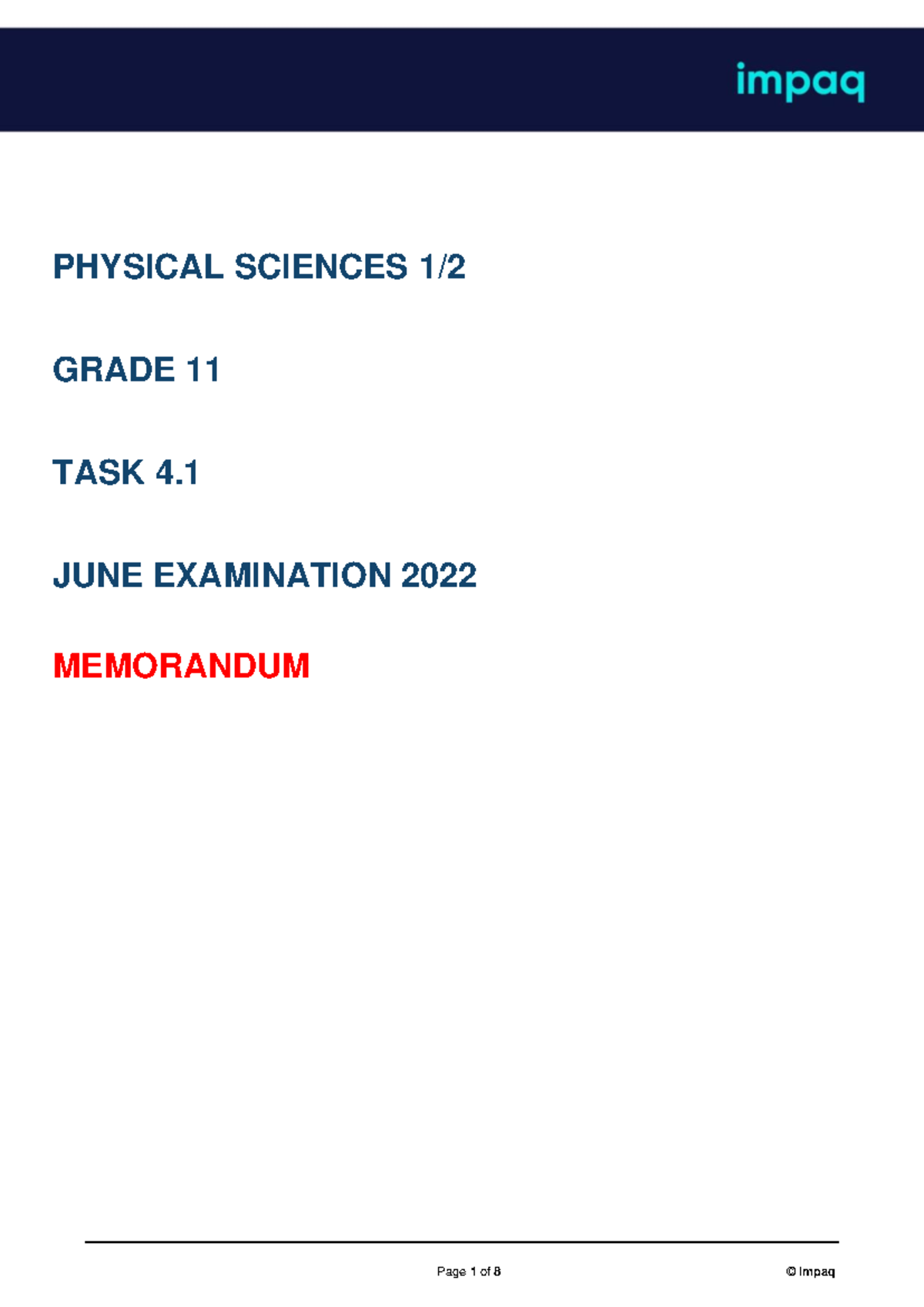 2022-PS-Grade 11-June Exam memorandum-Paper 1 4 - MEMORANDUM G11 ...