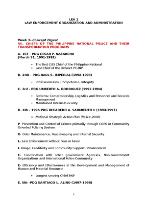 Theories and Principles of Police Service - LEA 1 LAW ENFORCEMENT ...