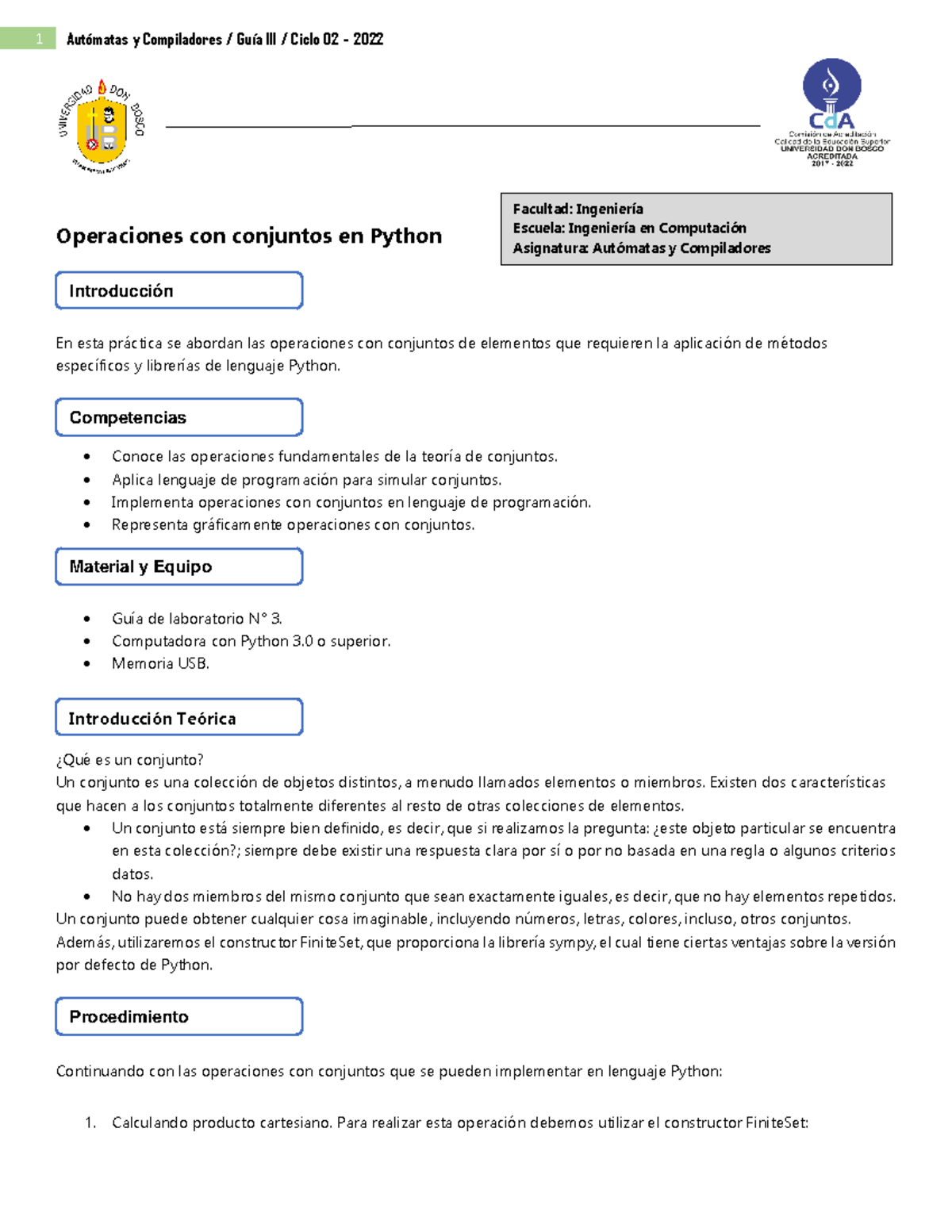 Guía 03-AYC104 - w d - Operaciones con conjuntos en Python En esta pr ...