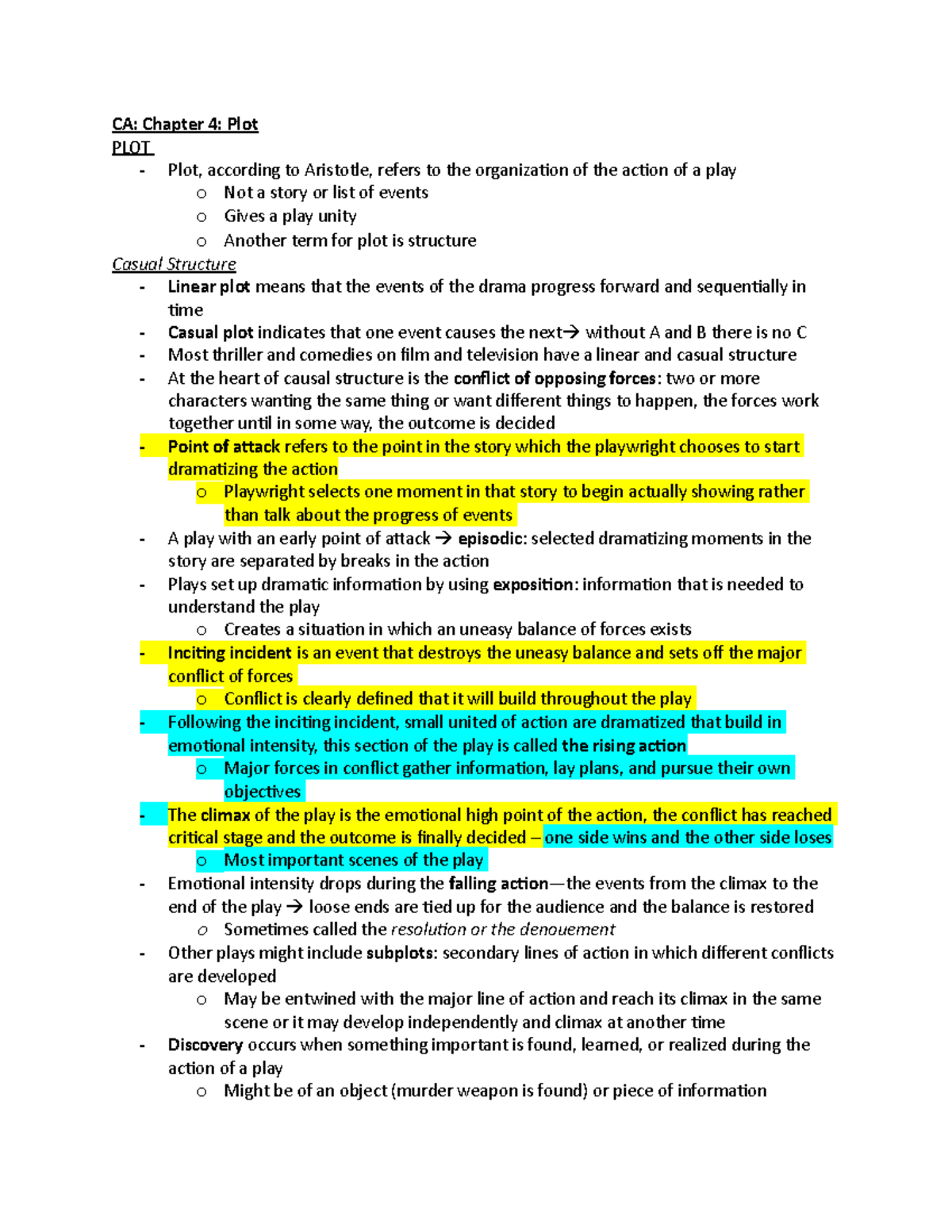 Chapter 4 of Collaborative Acts - CA: Chapter 4: Plot PLOT - Plot, according to Aristotle ...