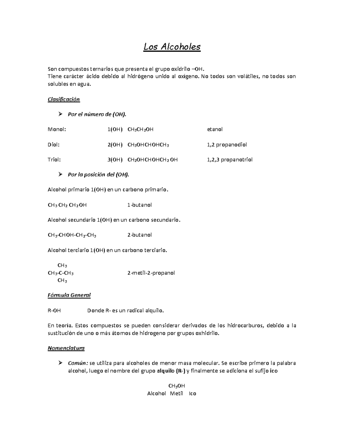 compuestos ternarios que presenta el grupo oxidrilo –OH. - Tiene ...