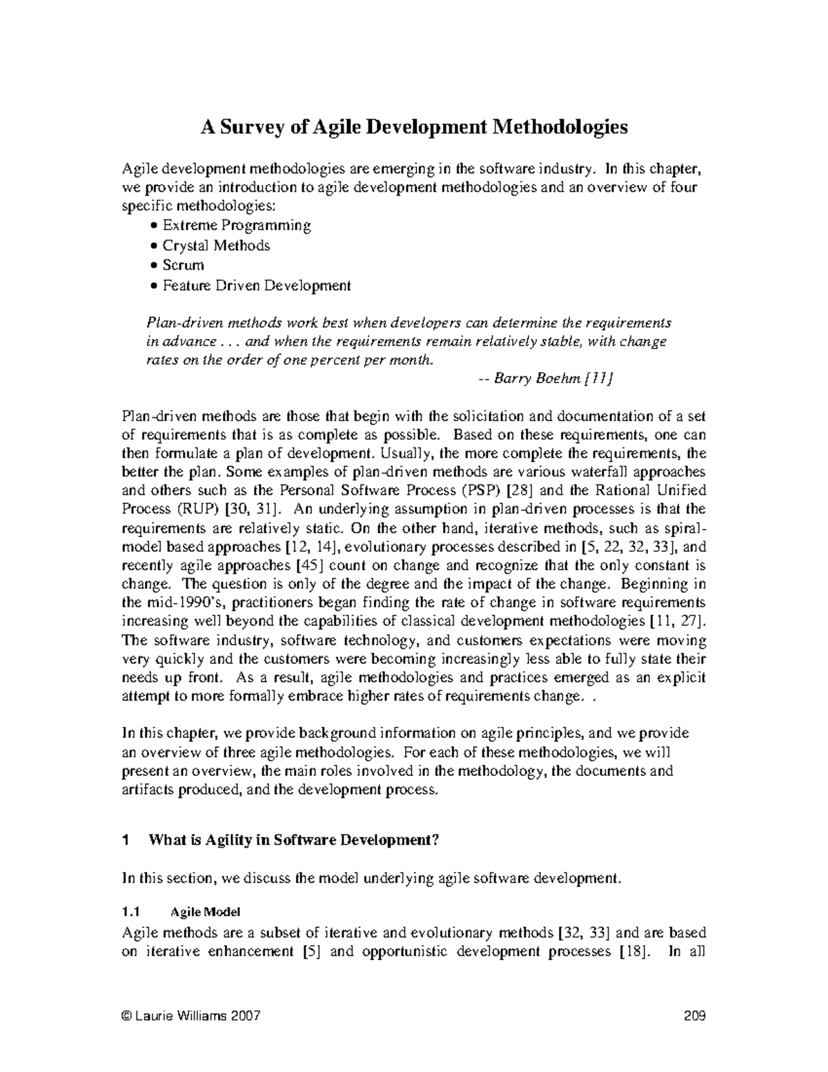 Agile Methods - Assesment - A Survey of Agile Development Methodologies Agile development - Studocu