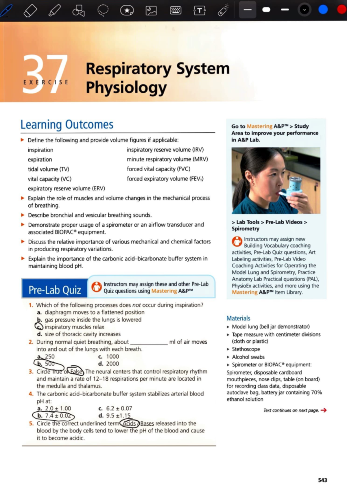 Adobe Scan Feb 29, 2024 - Course work 2 - EXERCISE Respiratory System Physiology Learning ...