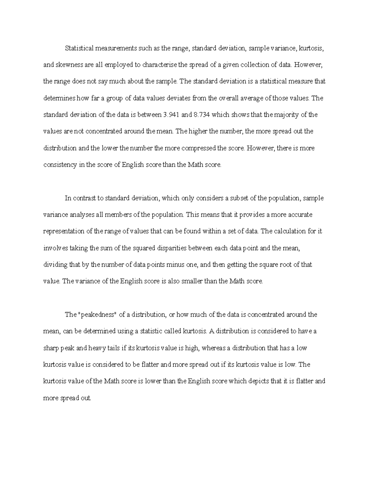 5- Statistical measurements such as the range - Statistical ...