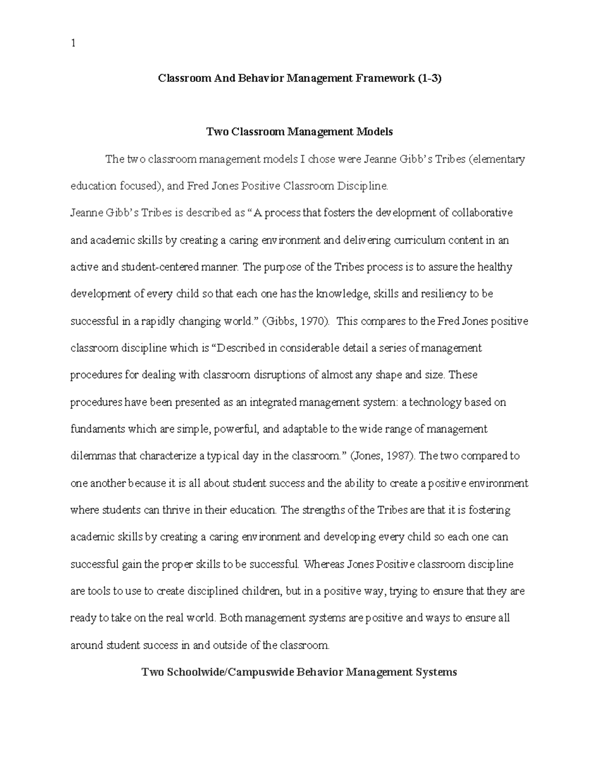 Classroom and Behavior Management Framework - Jeanne Gibb’s Tribes is ...