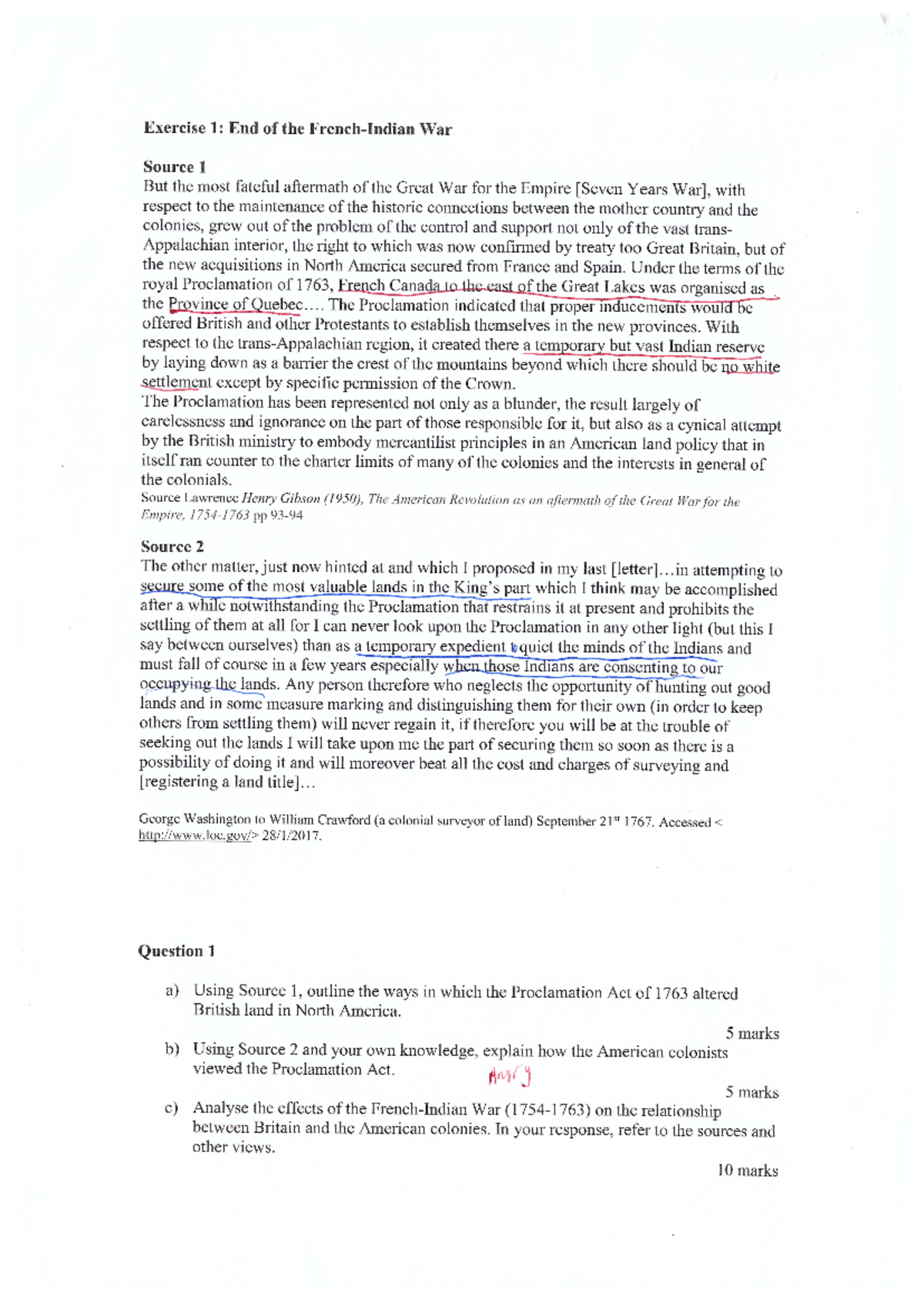 French Indian war source analysis prac - Studocu