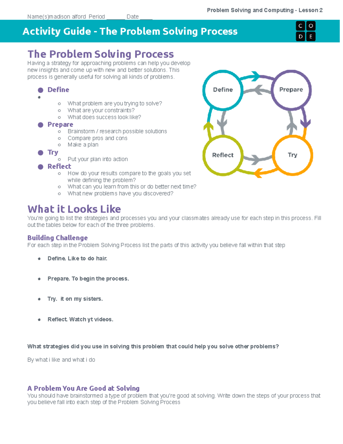 Copy of Copy of Copy of U1L02 - Activity Guide - The Problem Solving ...