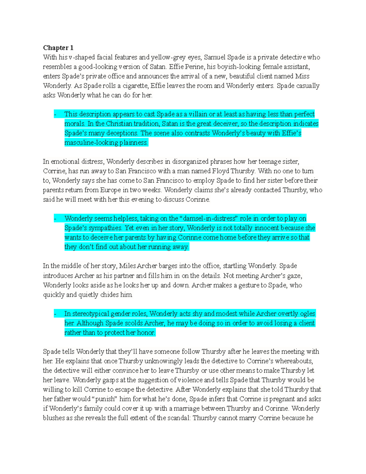 The Maltese Falcon CH 1-9 - Chapter 1 With his v-shaped facial features ...