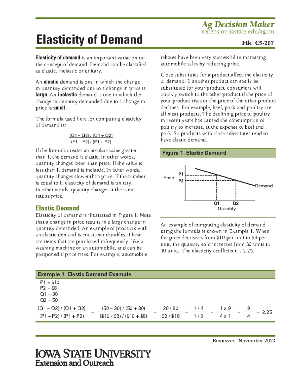 Elasticity of demand - COMMERCIAL LAW - Reviewed November 2020 ...