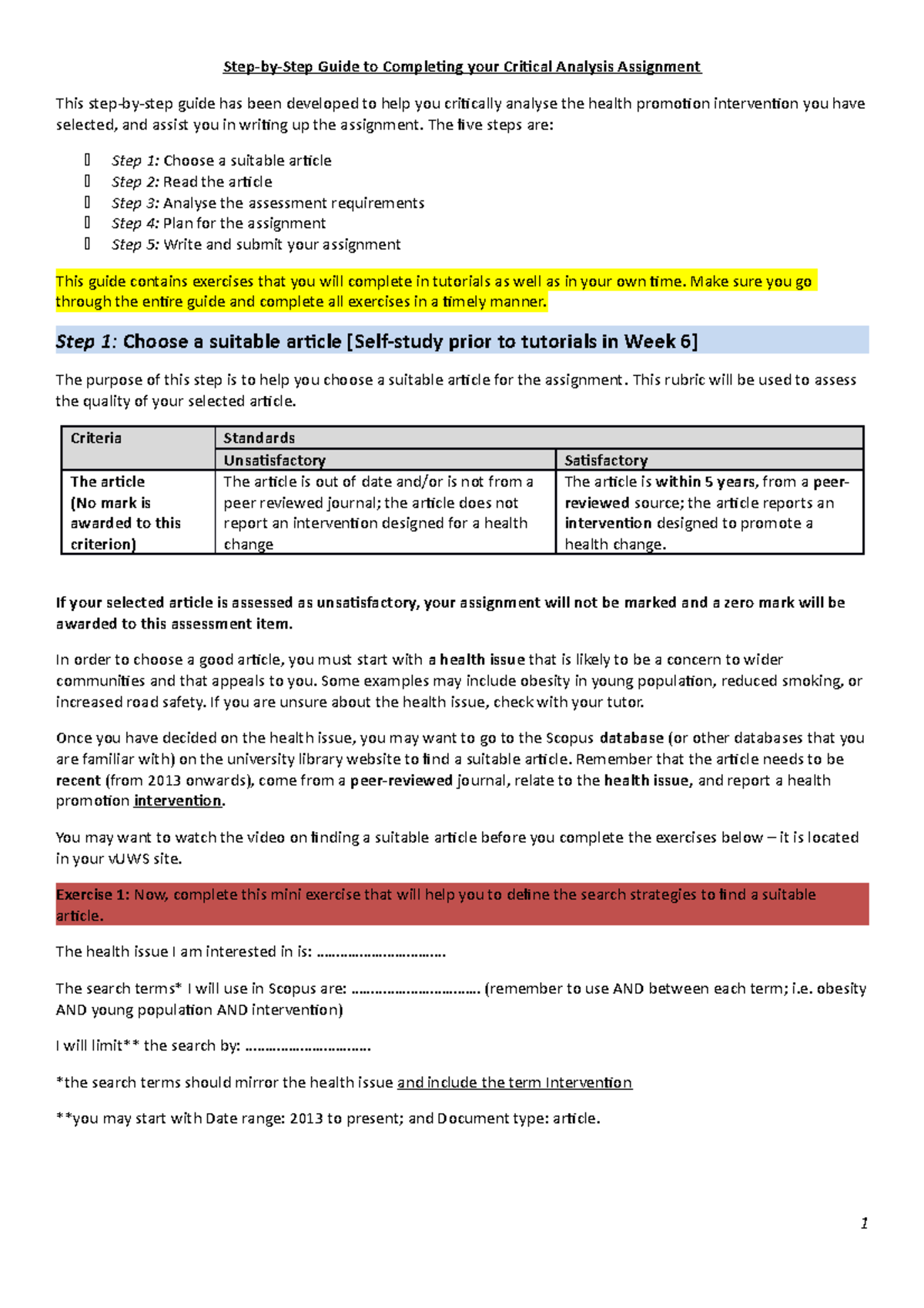Step By Step Guide student version - Step-by-Step Guide to Completing ...