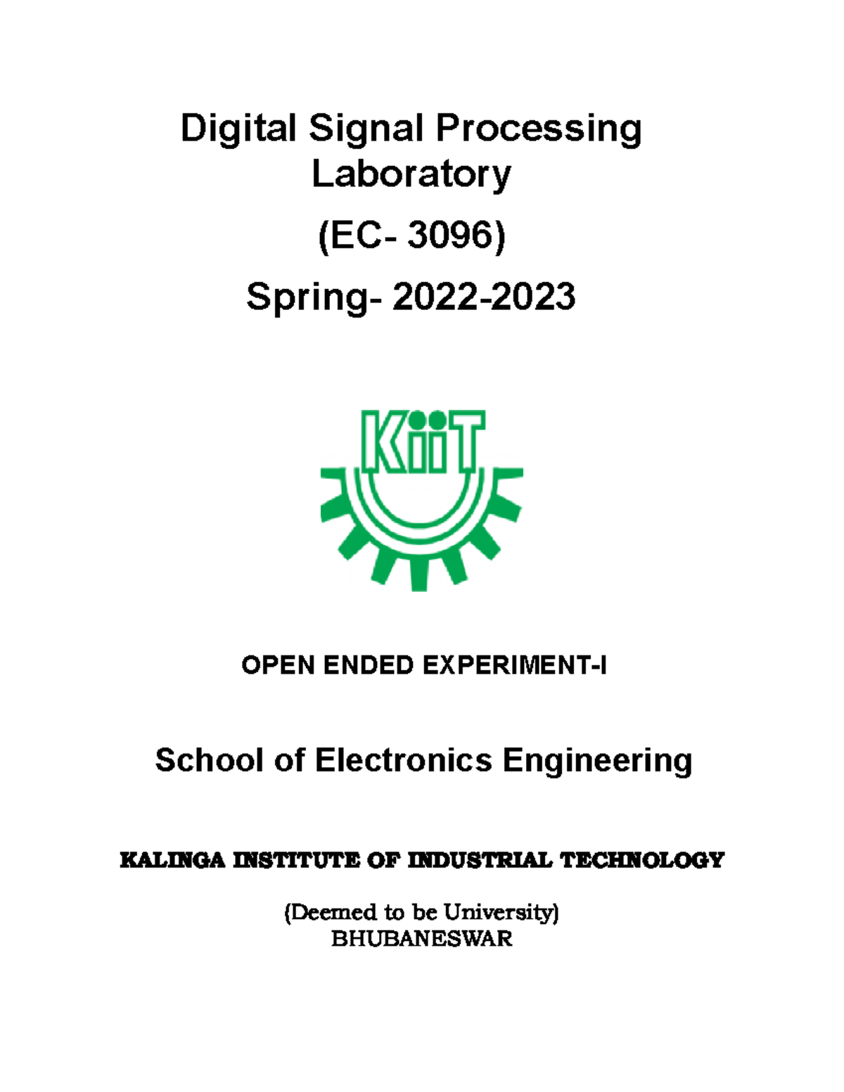 DSP Open Ended-1 - This is DSP lab open elective 1 for 6th semester ...