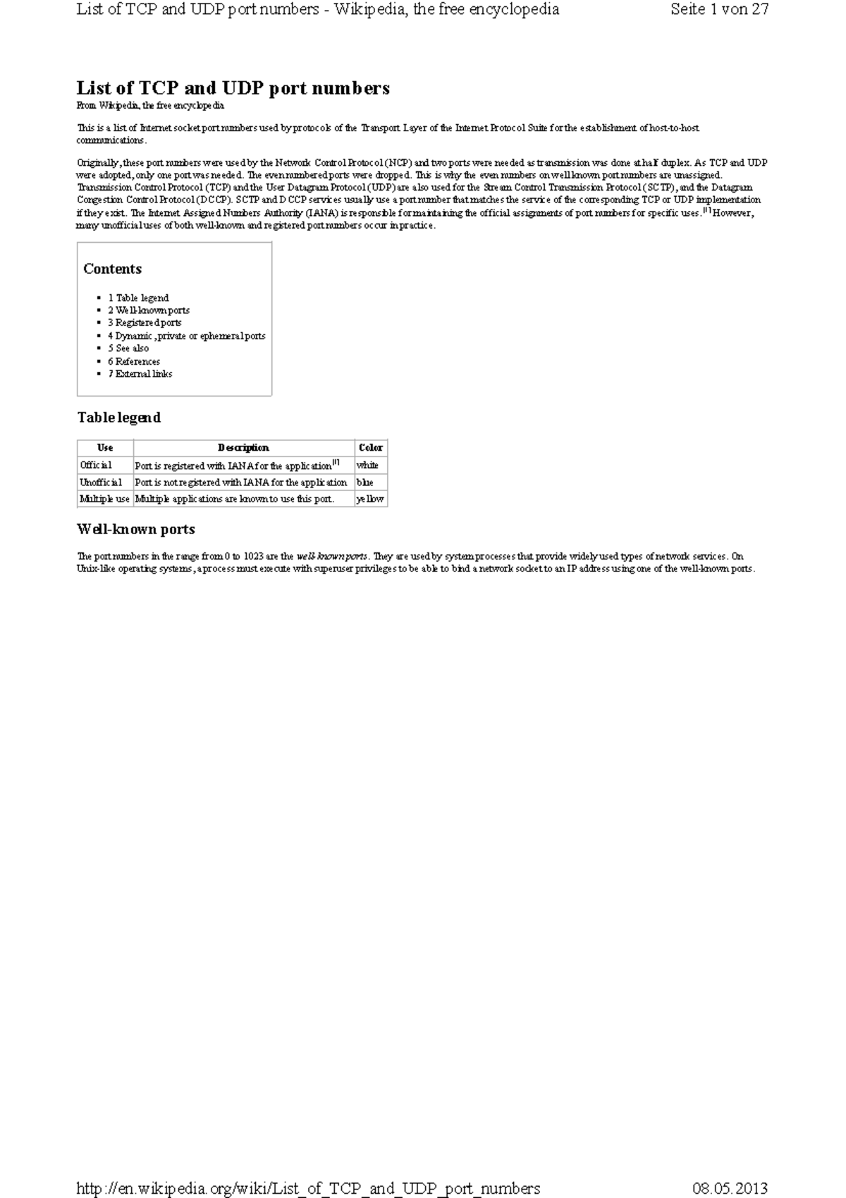 List of TCP and UDP port numbers - Originally, these port numbers were used by the Network ...