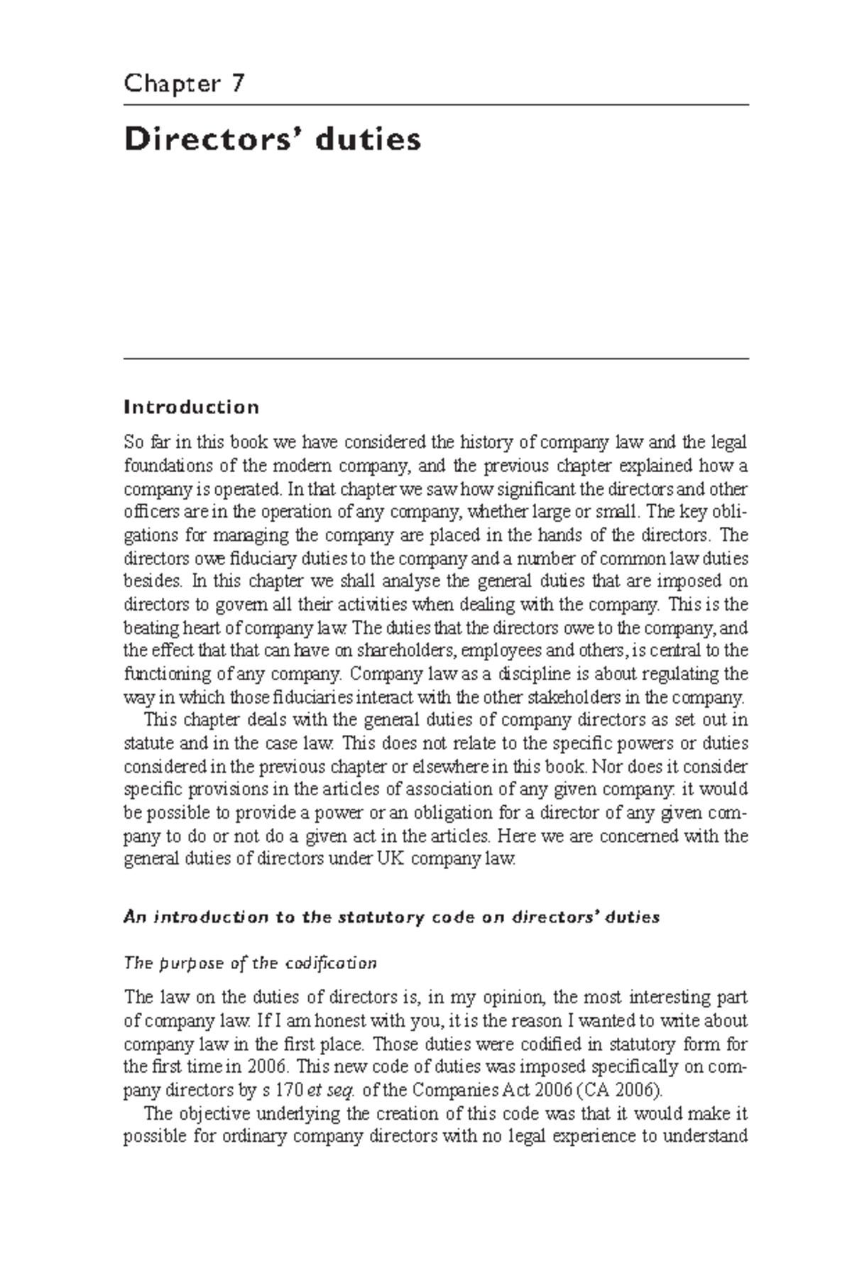 Directors Duties - practice - Introduction So far in this book we have ...