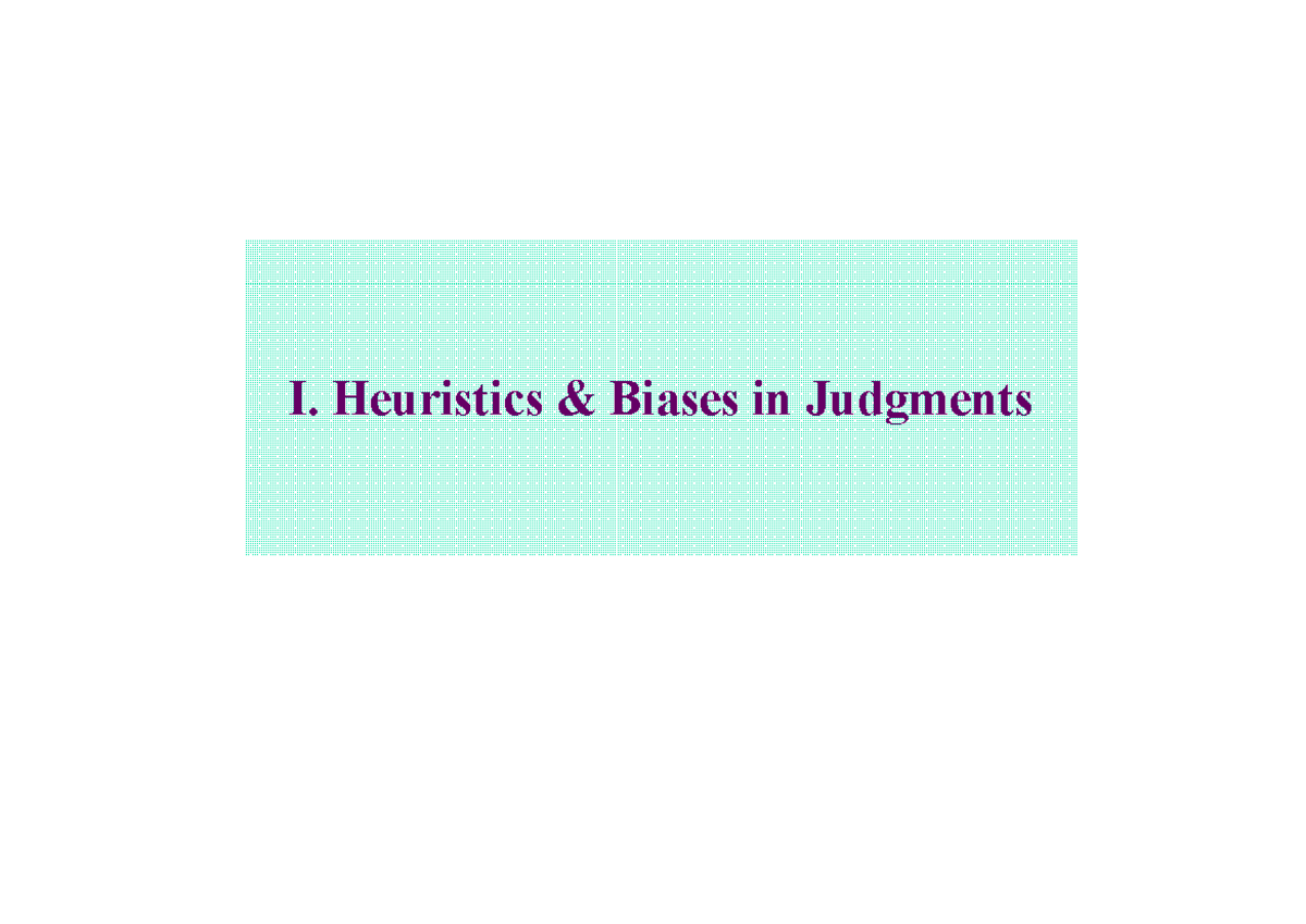 6. Erroneous Logicians 1 (Judgments) New - I. Heuristics & Biases in ...