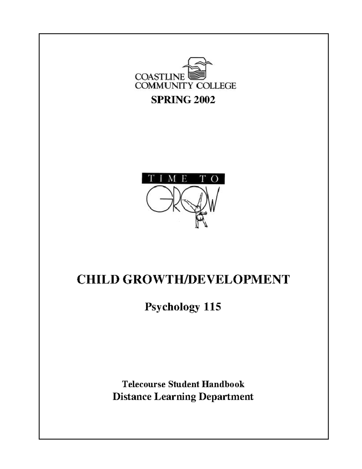 - Child Growth Development - SPRING 2002 CHILD GROWTH/DEVELOPMENT ...