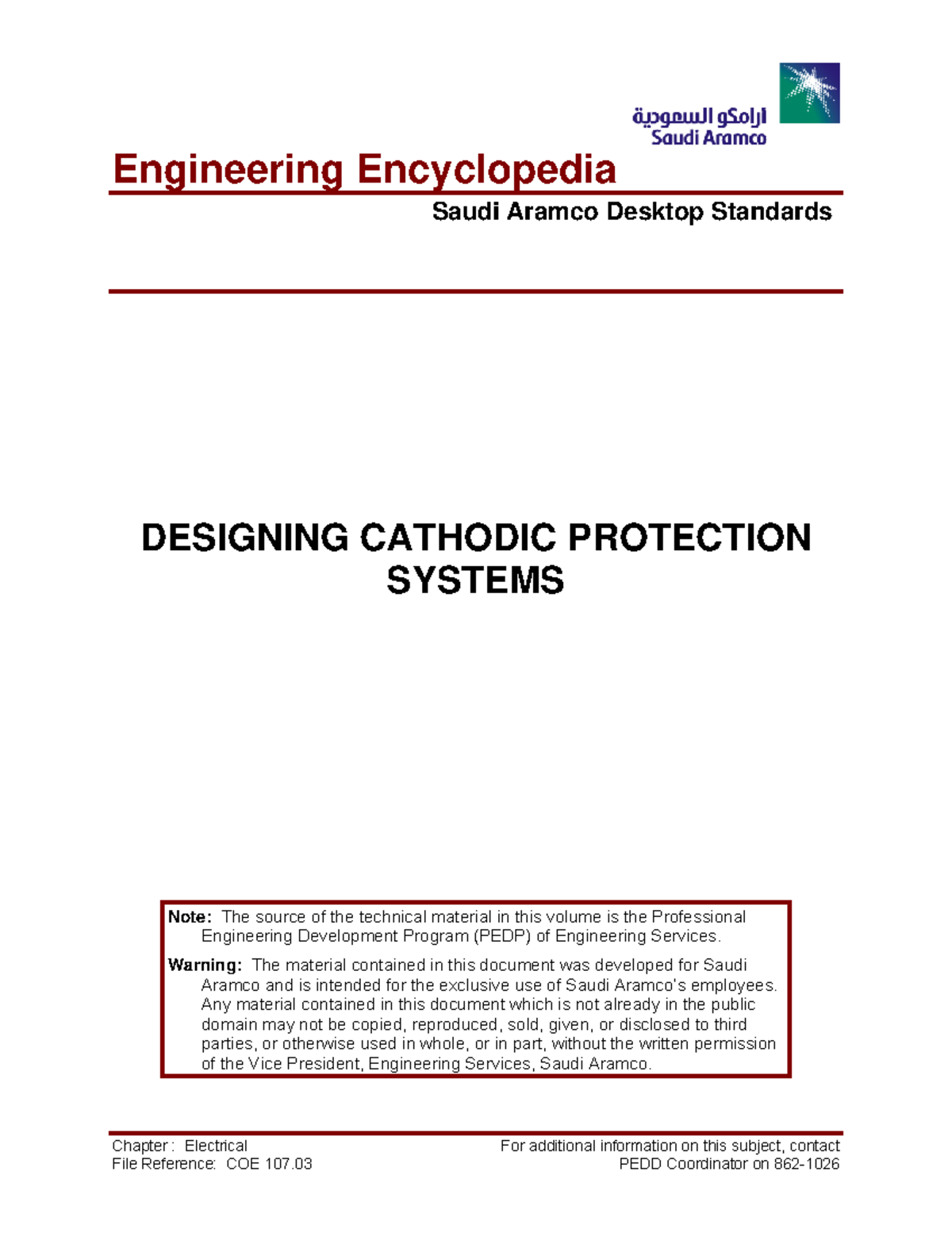 Designing Cathodic Protection Systems - Engineering Encyclopedia Saudi ...