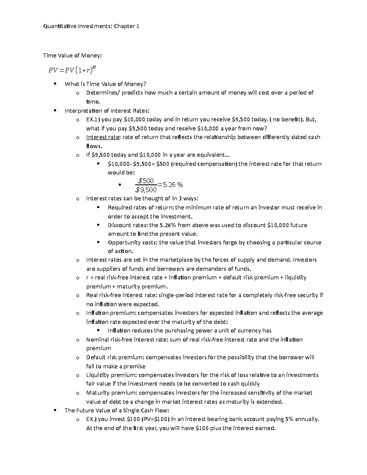 Time Value of Money - Lecture notes 1,2 - Quantitative Investments ...
