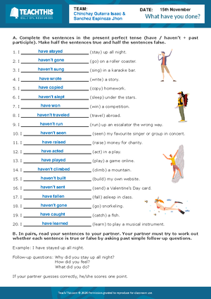 Finished or Unfinished Interactive Worksheet - ESL / EFL RESOURCES The ...