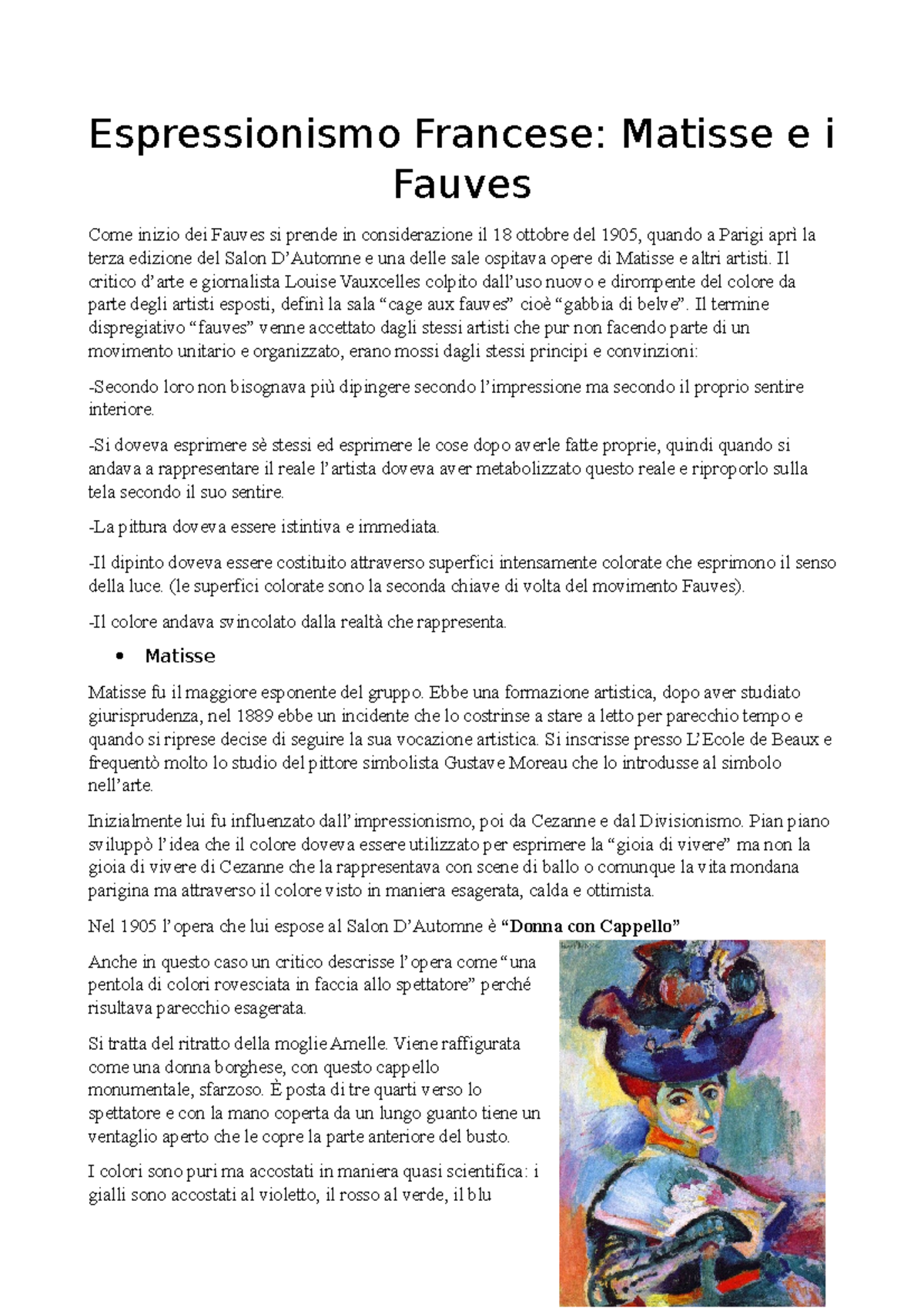 Espressionismo francese e matisse - Espressionismo Francese: Matisse e i Fauves Come inizio dei ...