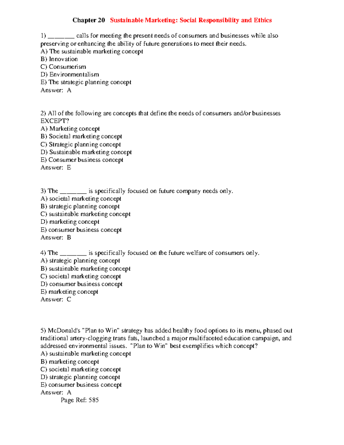 Ch20 Sustainable Marketing Social Responsibility and Ethics - Chapter ...