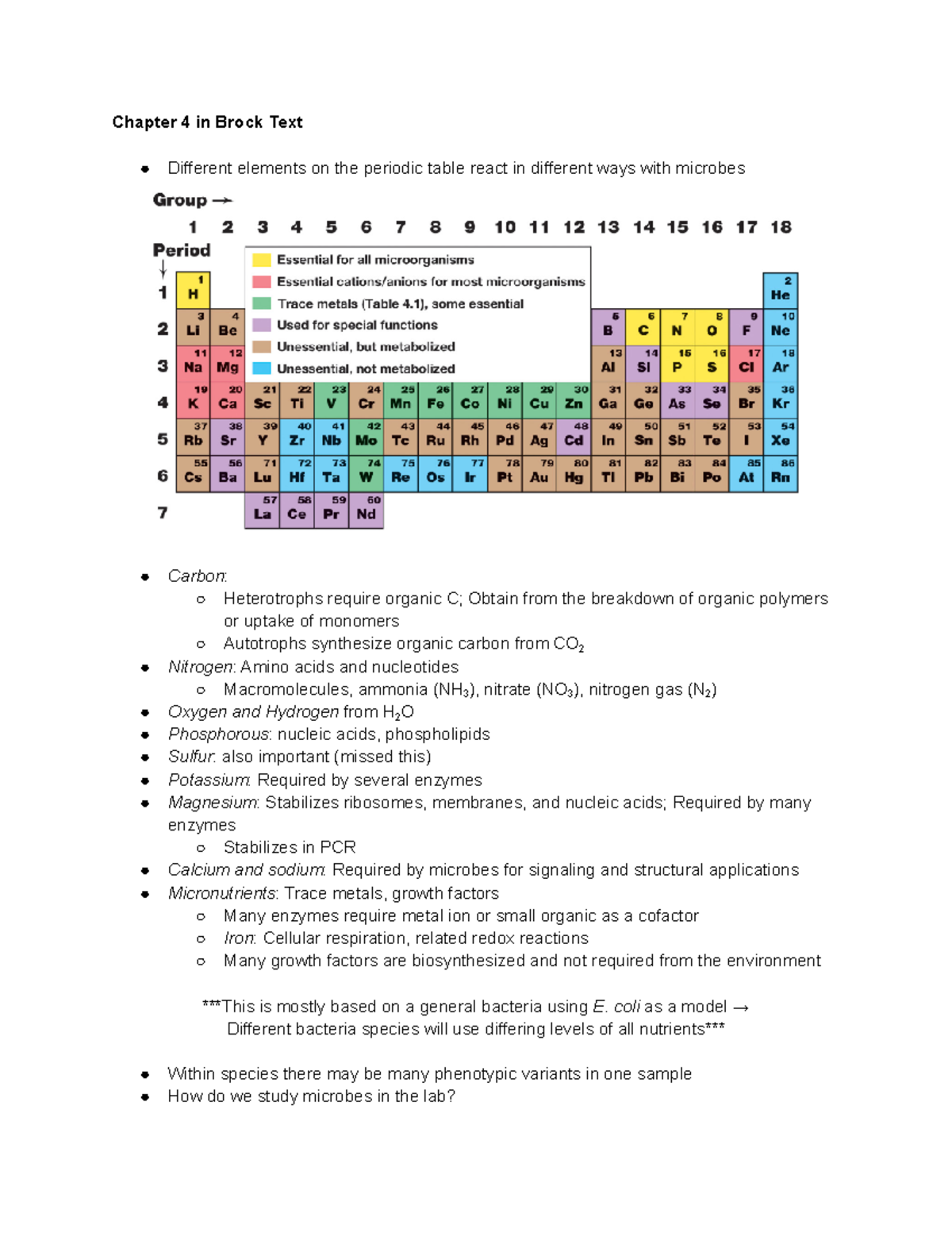 Rozenweig - Lecture 8 Microbial Growth - Fall 2022 - Chapter 4 in Brock ...
