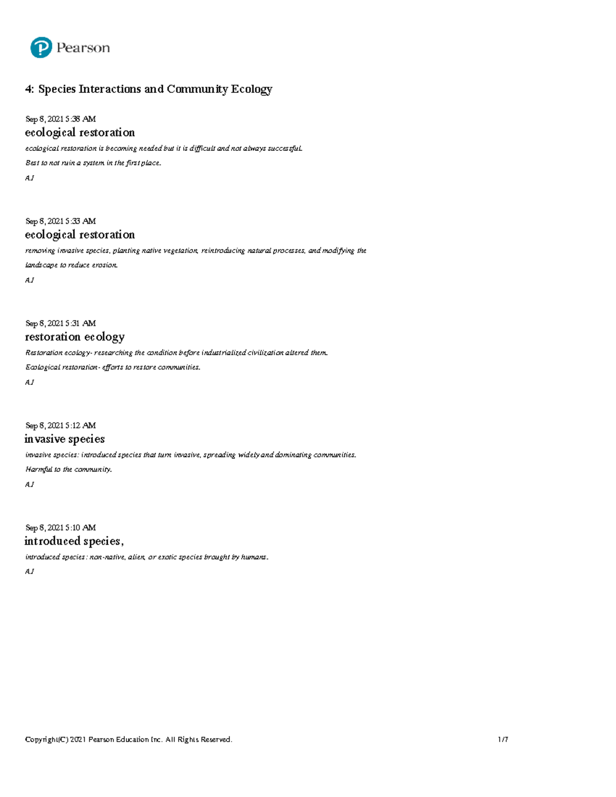 4 - notes on ecological communities - 4: Species Interactions and ...