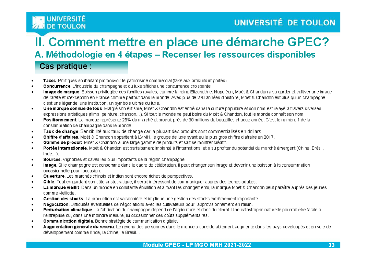 Analyse swot - RAS - Module GPEC - LP MGO MRH 2021- 2022 33 Cas ...