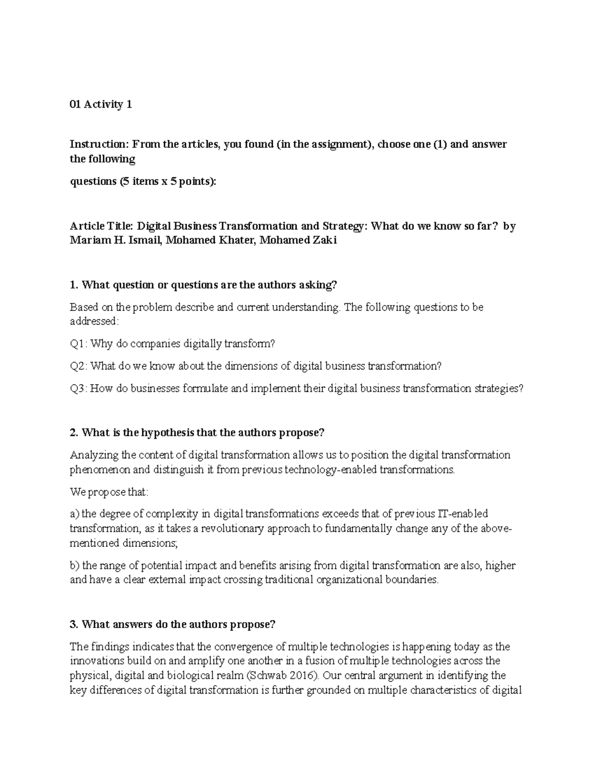 Digital Business Transformation and Strategy - Ismail, Mohamed Khater ...