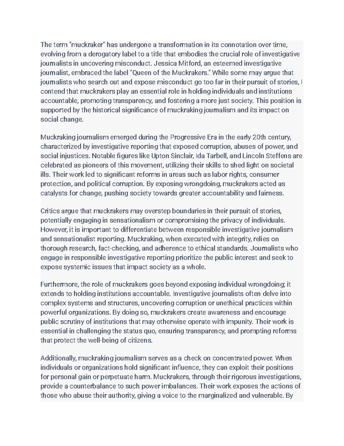 The Role of Muckrakers in Investigative Journalism and Social Change ...