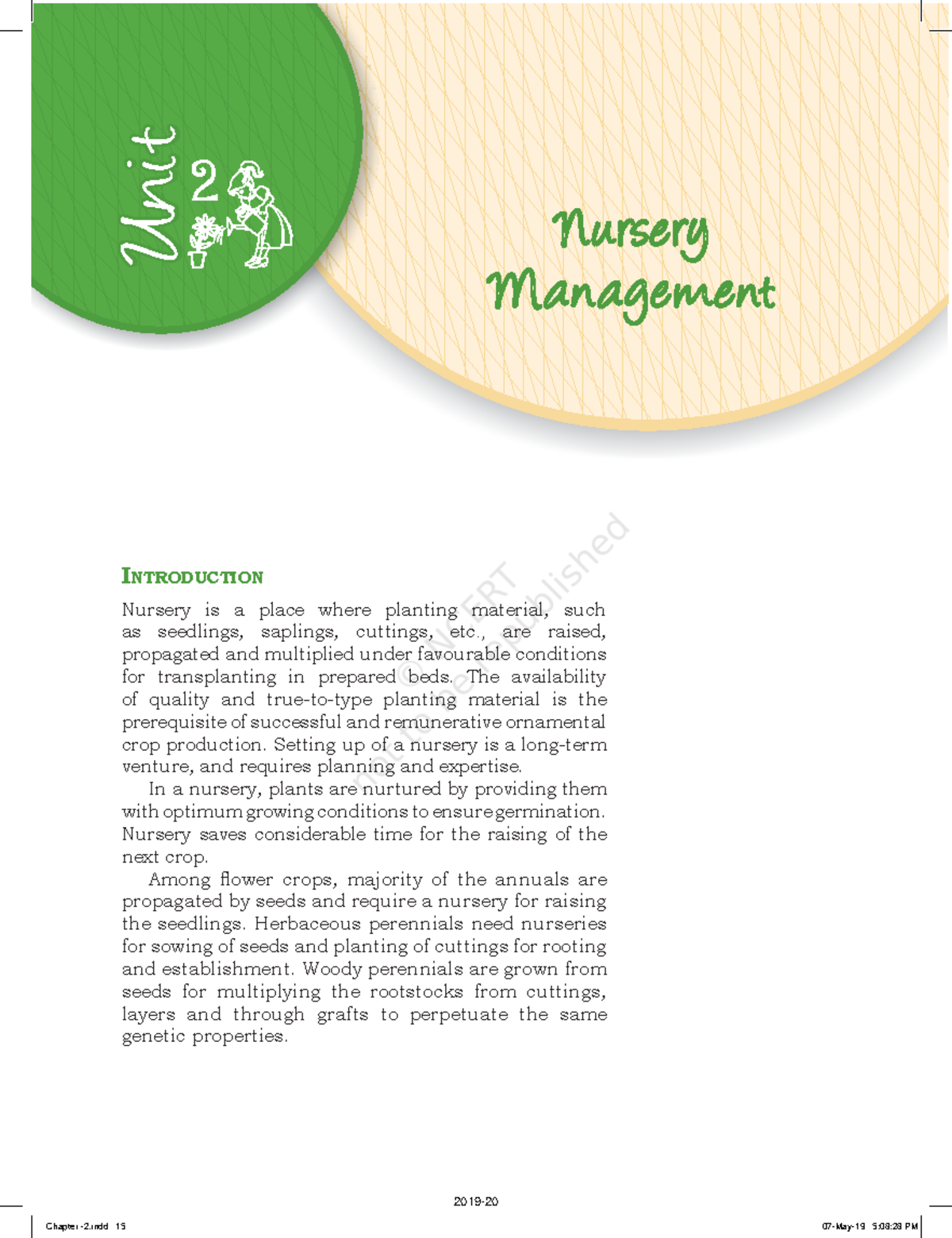 Ornamental Nursery - UnitUnit Nursery Management 2 IntroductIon Nursery ...