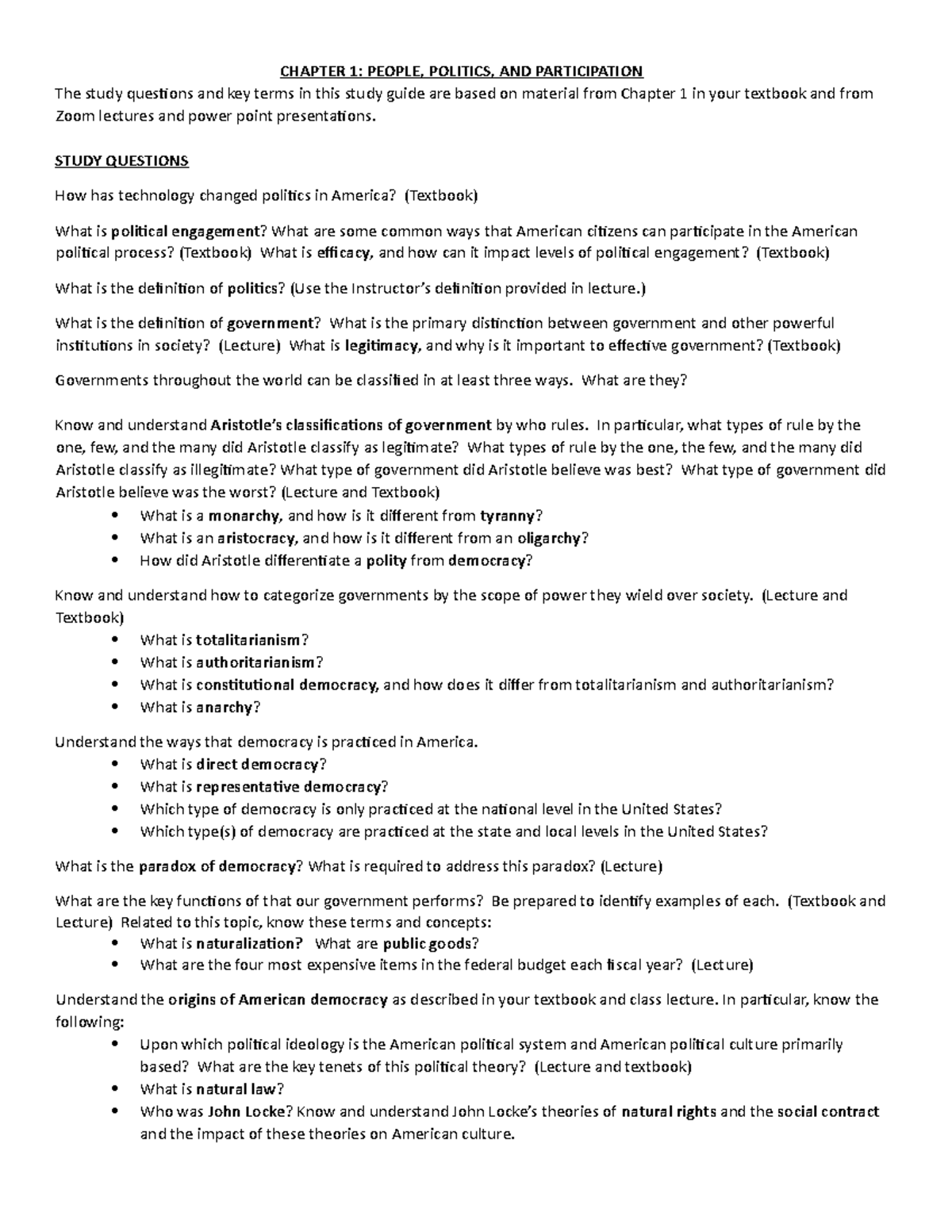 1041- Chapter 1-SG-FALL 2021 - CHAPTER 1: PEOPLE, POLITICS, AND ...