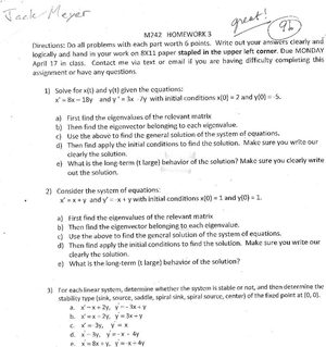 M242 Differential Equations - First Semester Lecture Assignment - M 242 ...