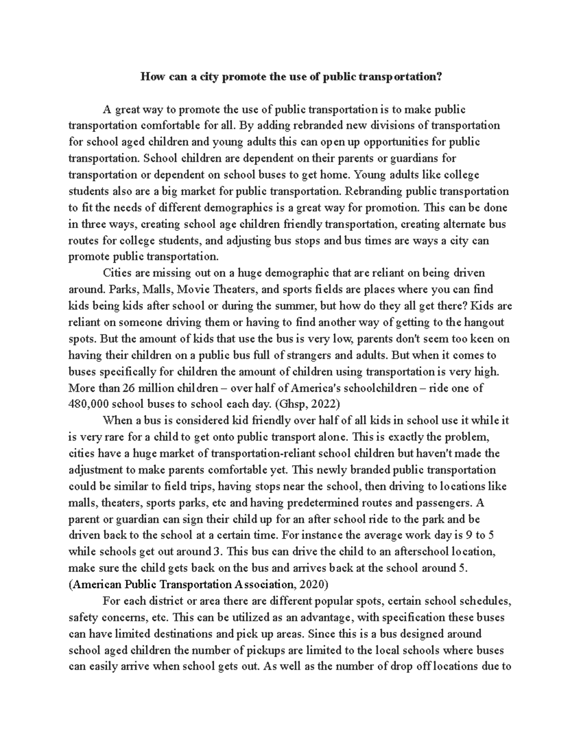 C455 english comp task 4 try 2- Google Docs - How can a city promote ...