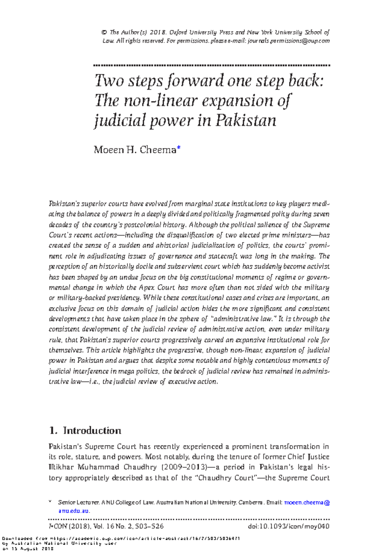Two steps forward, one step backward - I•CON (2018), Vol. 16 No. 2, 503 ...