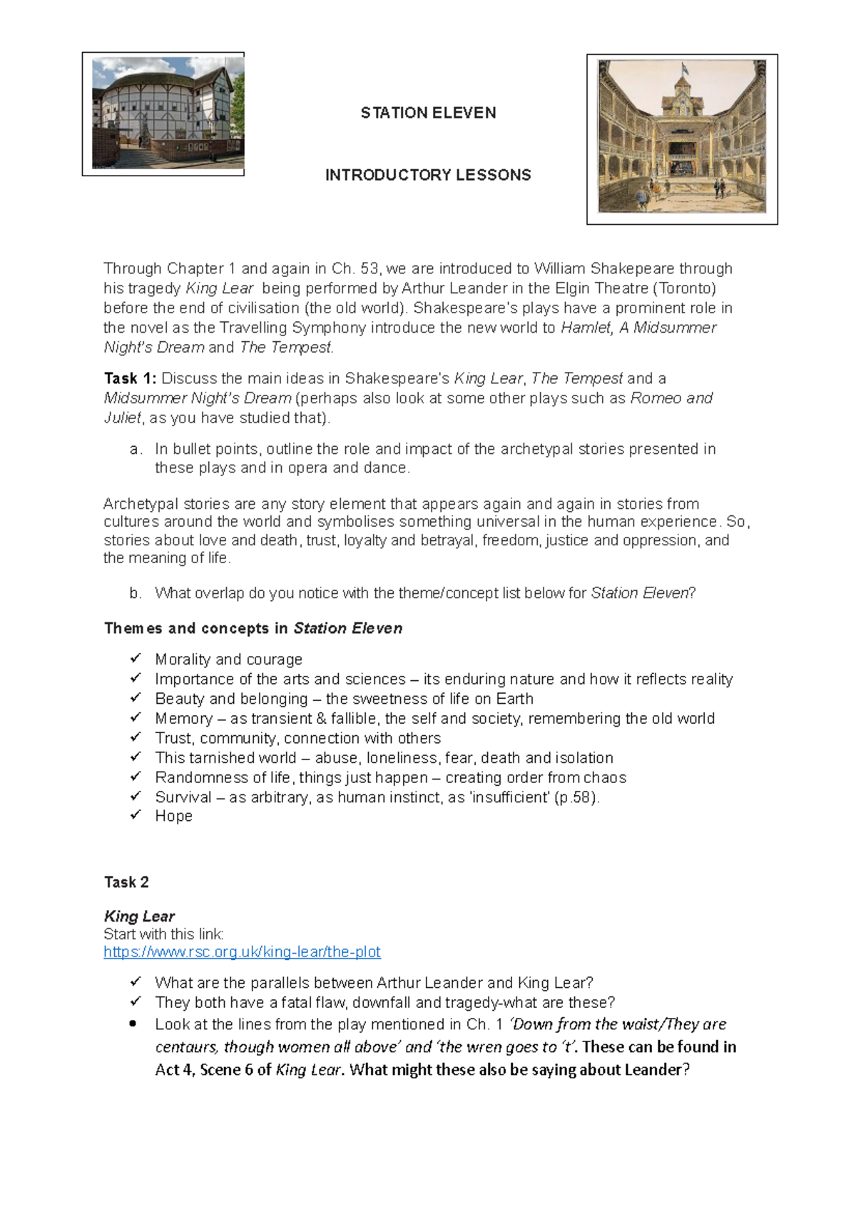 Introduction to Station Eleven - STATION ELEVEN INTRODUCTORY LESSONS ...