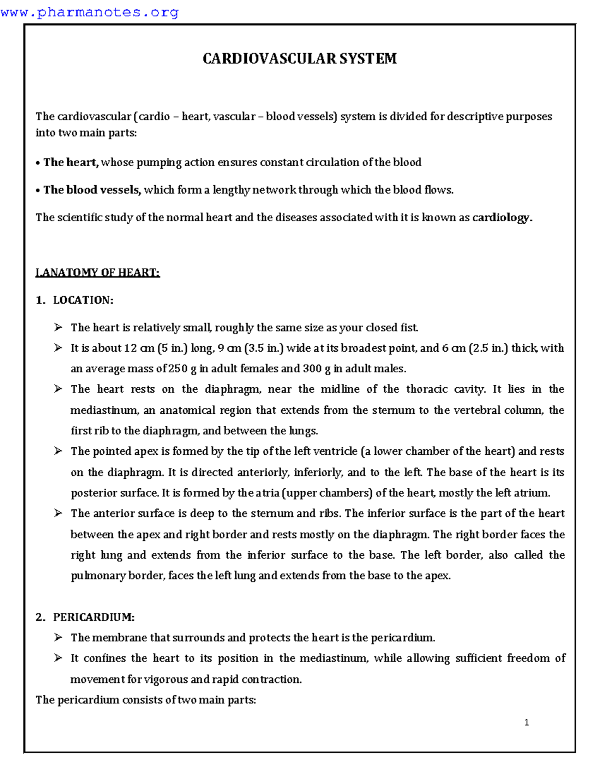 Cardiovascular System - CARDIOVASCULAR SYSTEM The cardiovascular ...