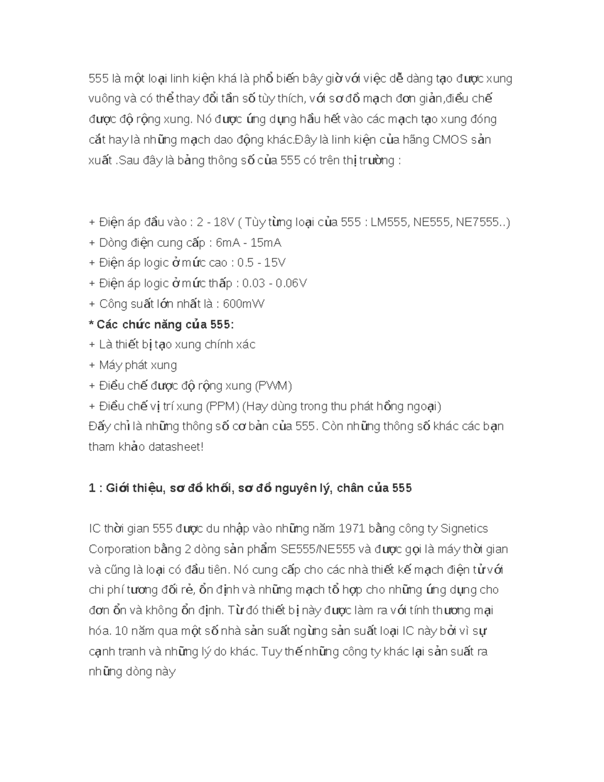 Datasheet IC 555-pdf - 555 là m t lo i linh ki n khá là ph bi n bây gi v i vi c d dàộ ạ ệ ổ ế ờ ...
