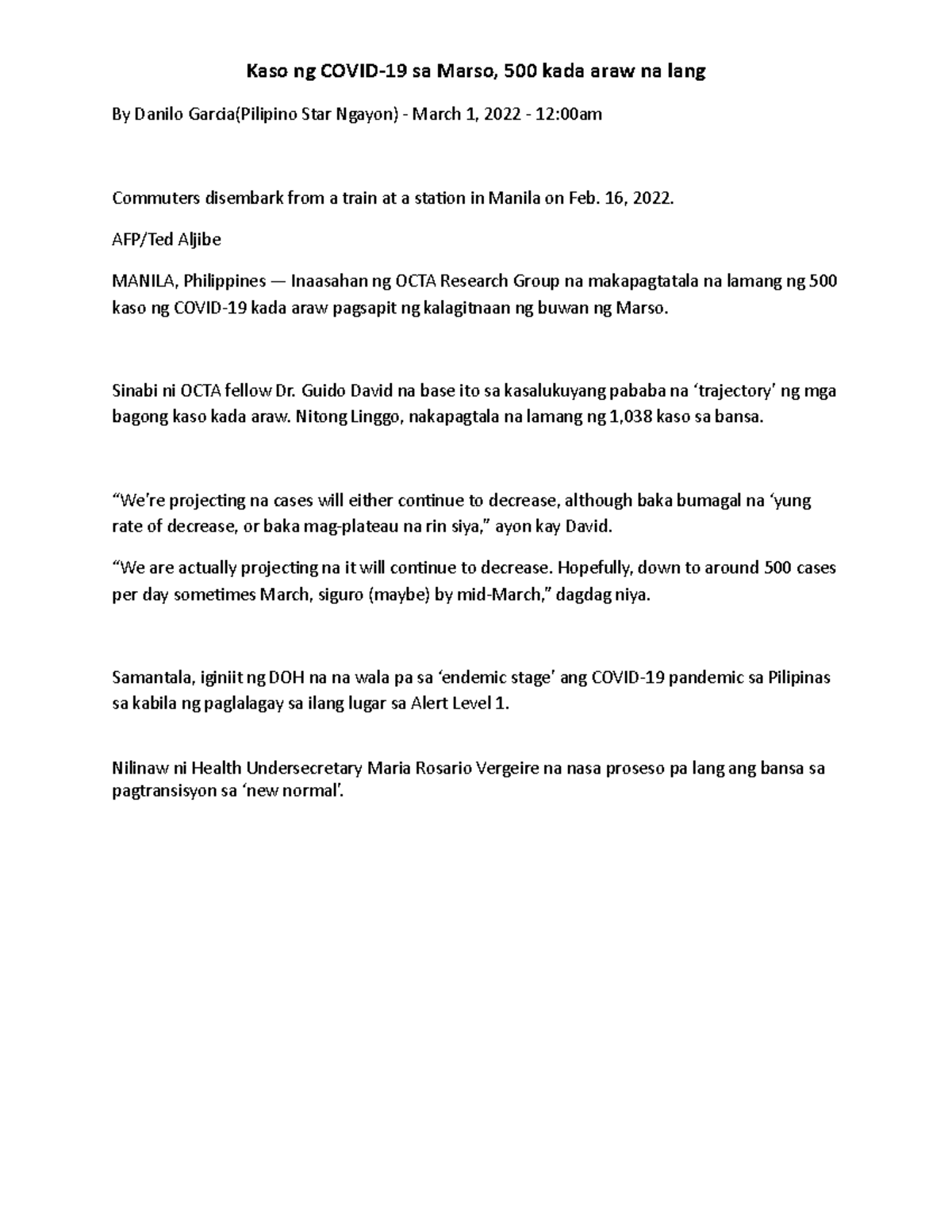 Editoryal pahayag ukol sa pagtaas nang kaso ng Covid 19 sa Pilipinas - Kaso ng COVID-19 sa Marso ...