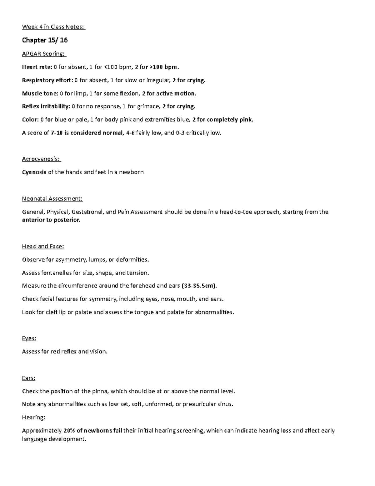 Week Four Class Notes - ####### Week 4 in Class Notes: Chapter 15/ 16 ...