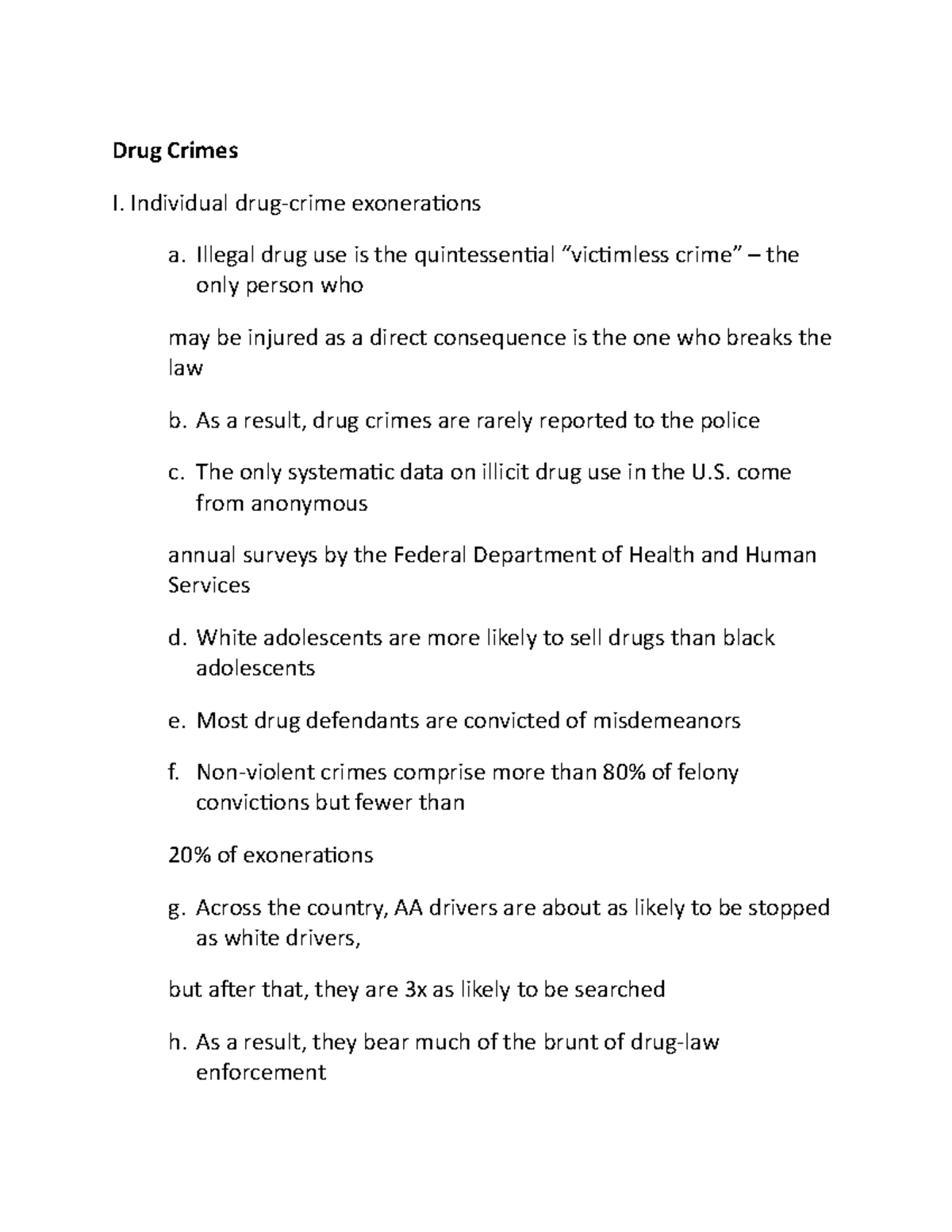 Race and crime 3 - CRMJ 345 - Drug Crimes I. Individual drug-crime ...
