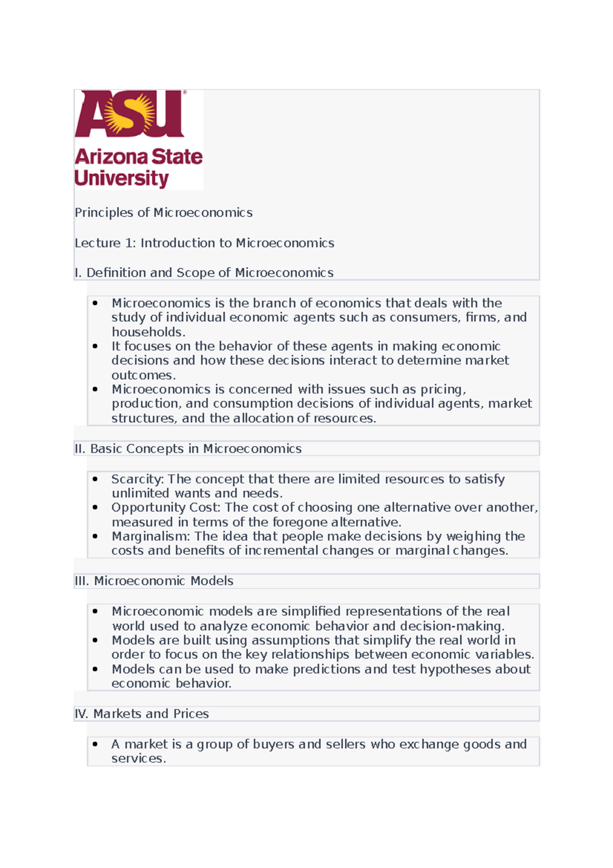 Microeconomics Principles - Principles of Microeconomics Lecture 1: Introduction to ...