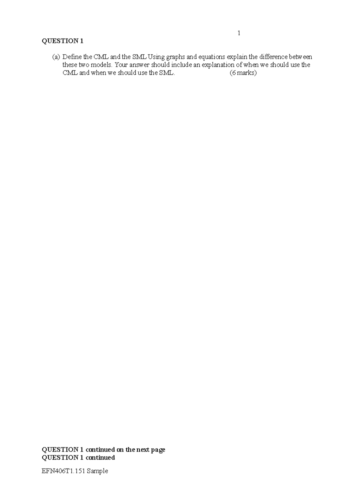 Sample/practice exam 2018, questions and answers - 1 QUESTION 1 (a ...