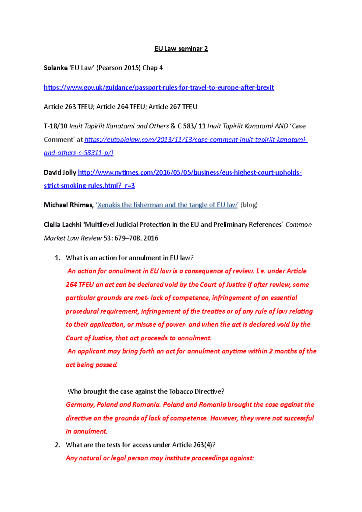 EU Law Seminar Notes EU Law Seminar 2 Solanke EU Law Pearson 2015 eu-law-seminar-notes-eu-law-seminar-2-solanke-eu-law-pearson-2015