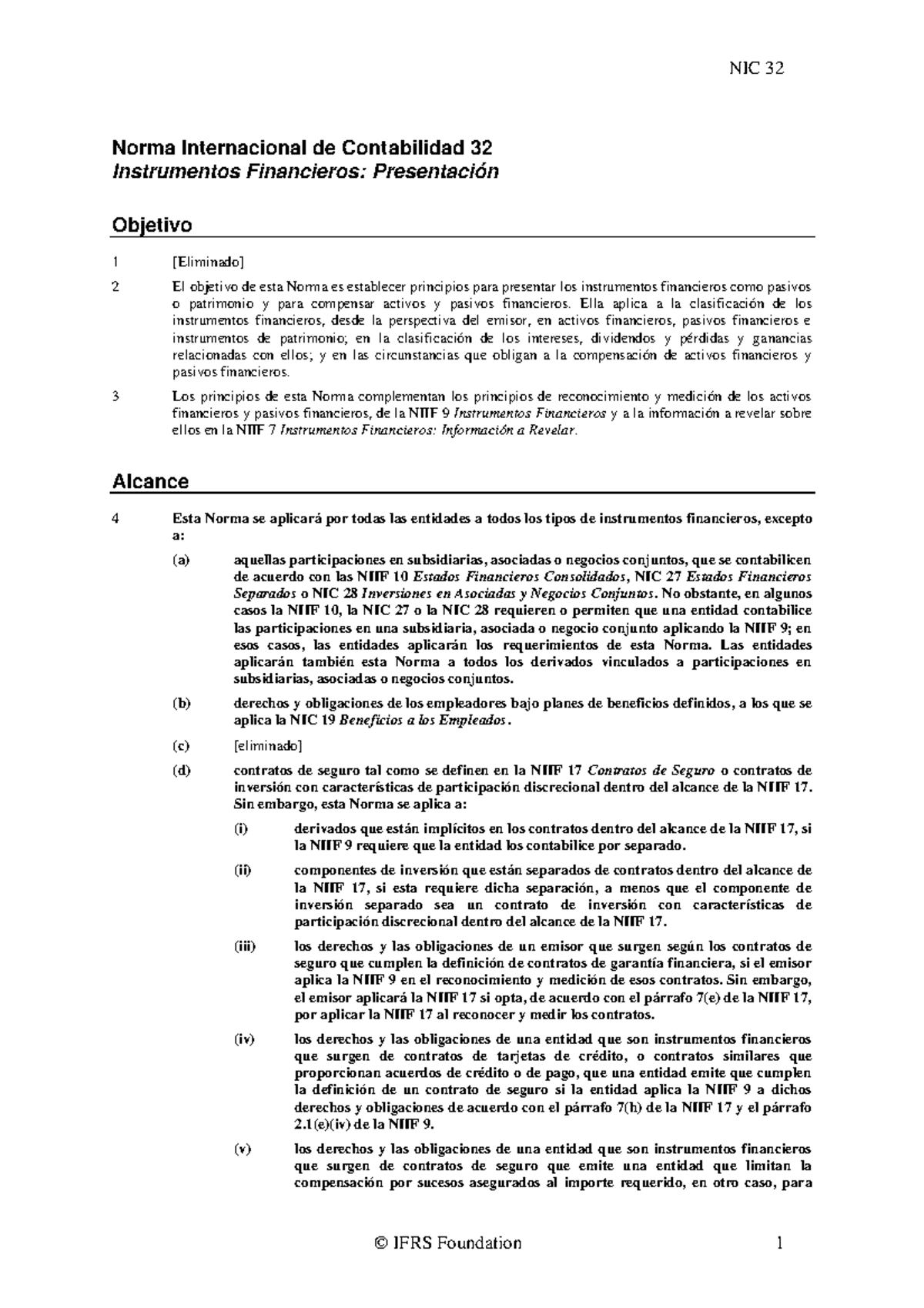 NIC 32 - Apuntes 2 - Norma Internacional de Contabilidad 32 ...